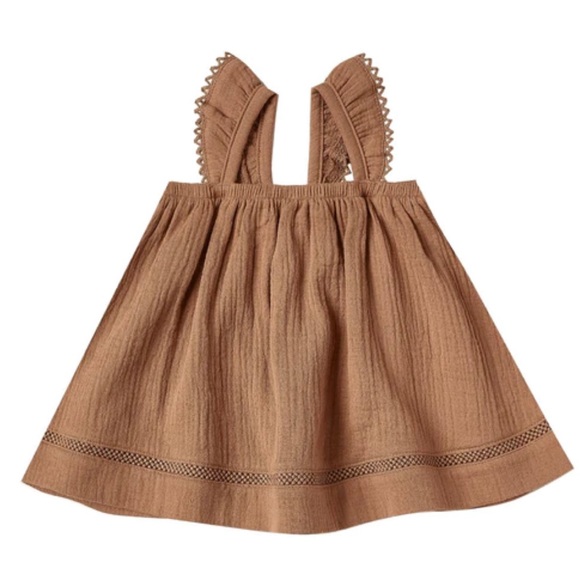 Quincy Mae | Dresses | Quincy Mae Rust Woven Ruffled Tube Dress And ...